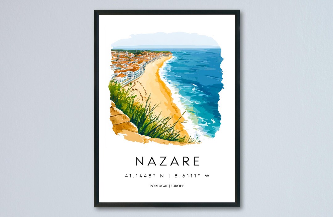 Nazaré Watercolor Poster Wall Art Nazaré Wall Decor Home Décor Nazaré ...
