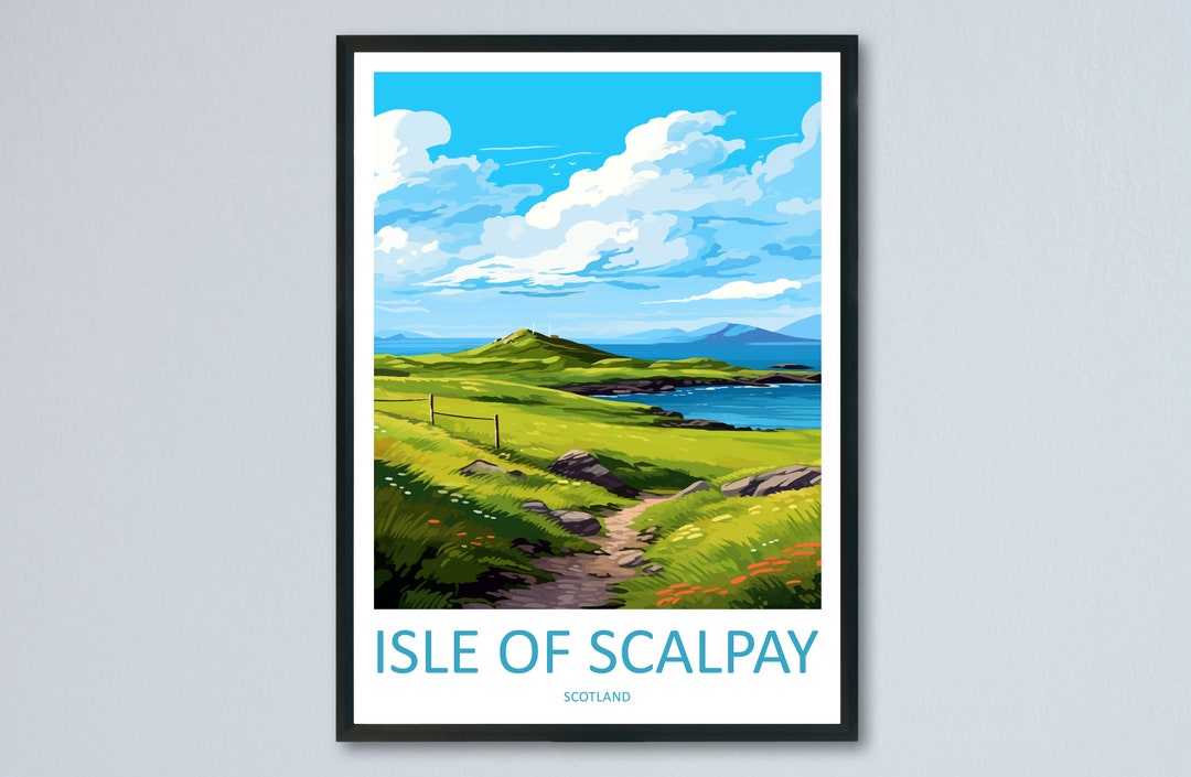 Isle of Scalpay Travel Print Wall Art Isle of Scalpay Wall Hanging Home ...