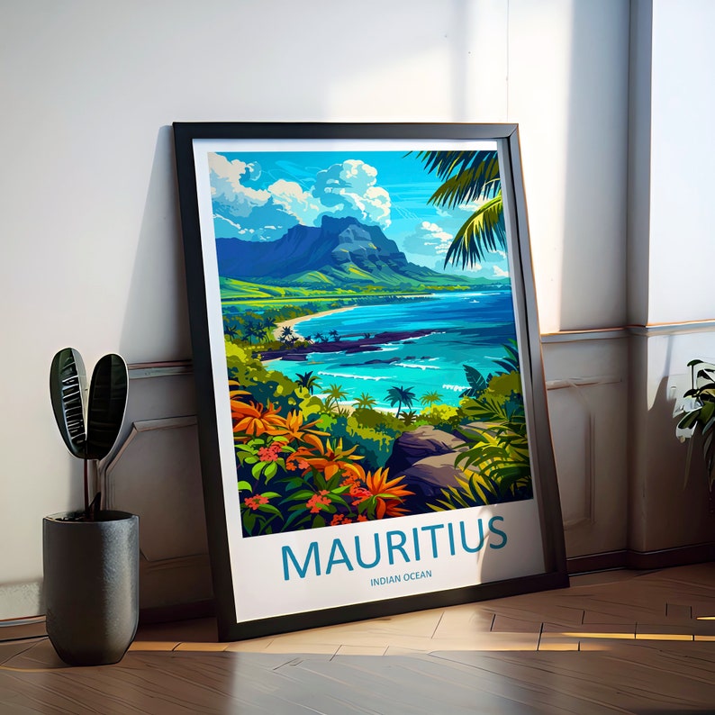 Mauritius Travel Print Wall Art Mauritius Wall Hanging Home Décor ...