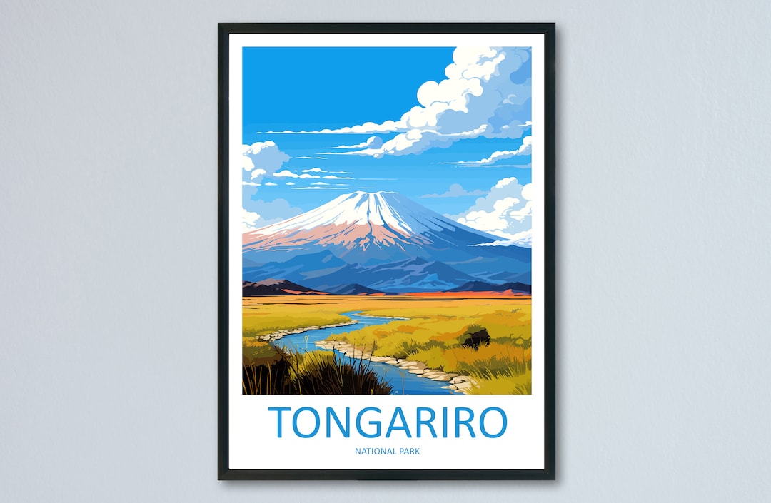 Tongariro National Park Travel Print Wall Art Tongariro National Park ...