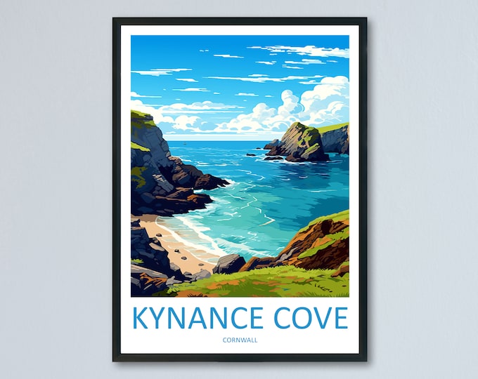 Kynance Cove Watercolor Print, Cornish Coast Artwork, Cornwall England ...