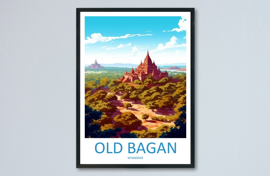 Old Bagan Travel Print Wall Art Old Bagan Wall Hanging Home Décor Old ...