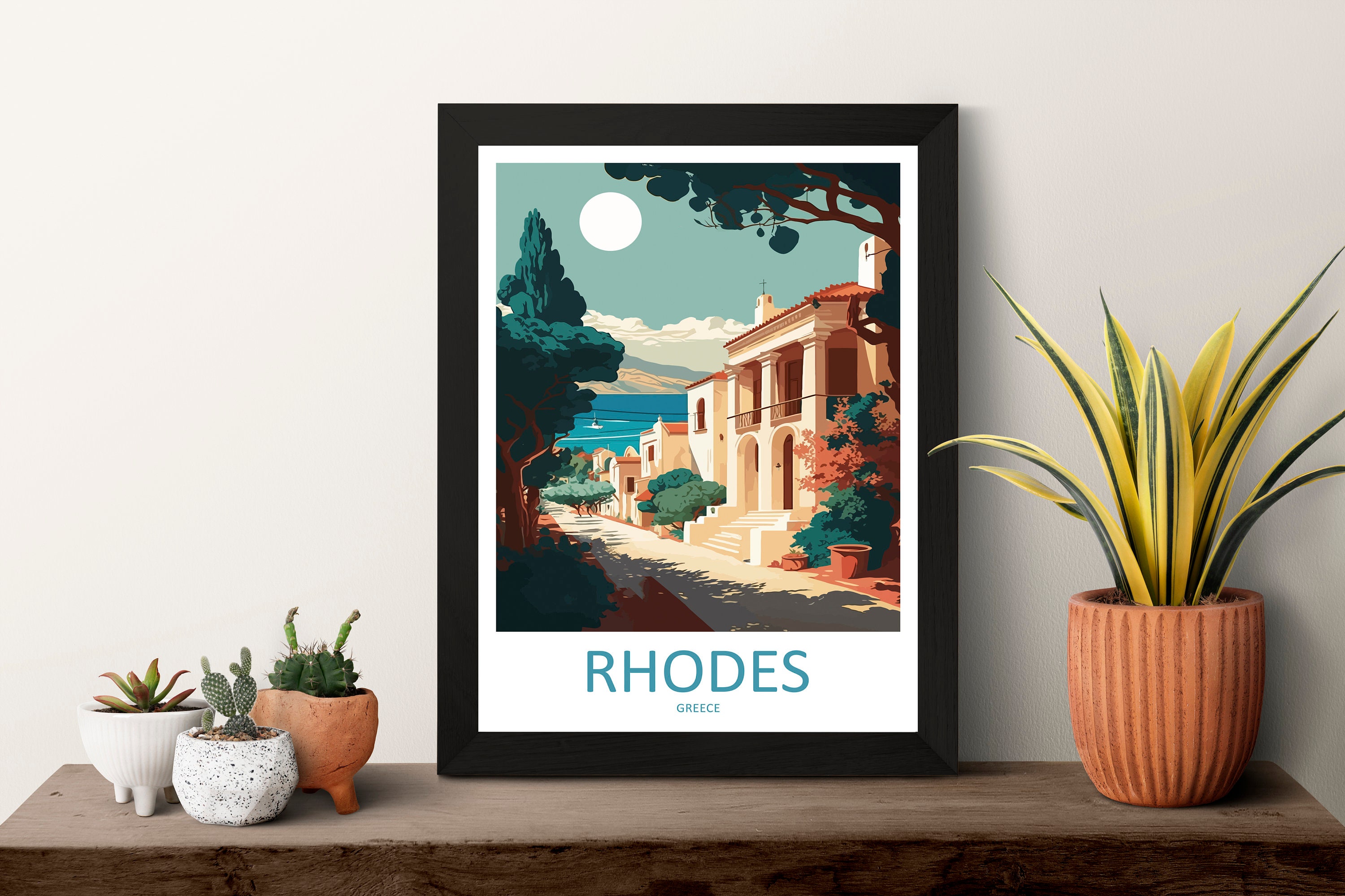 Rhodes Travel Print Wall Art Rhodes Greece Wall Hanging Home - Etsy UK