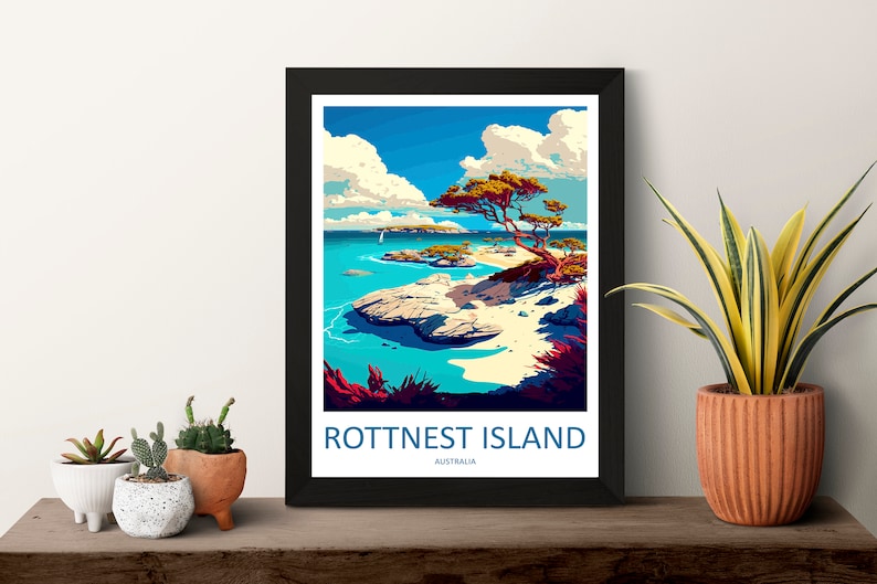 Rottnest Island Travel Print Wall Art Rottnest Island Wall Hanging Home ...