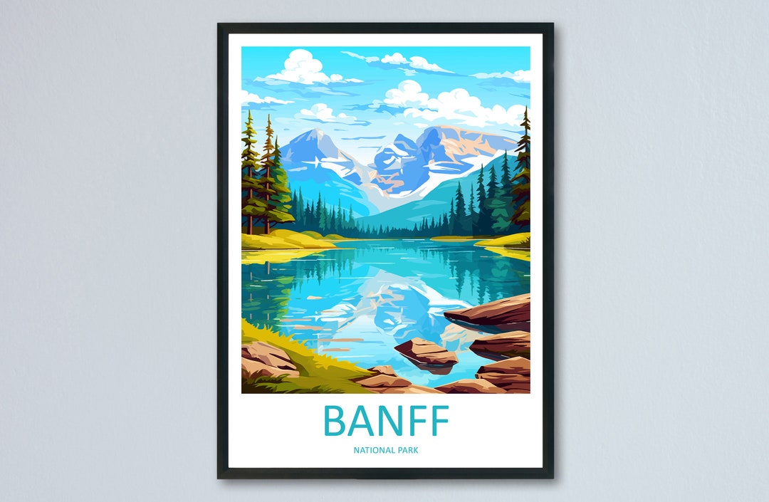 Banff National Park Travel Print Wall Art Banff Wall Hanging Home Décor ...