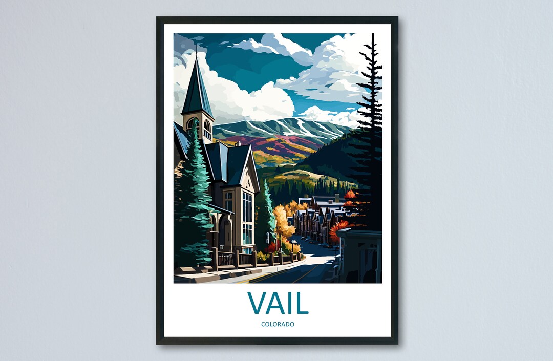 Vail Ski Resort Travel Print Wall Art Vail Ski Wall Hanging Home Décor ...