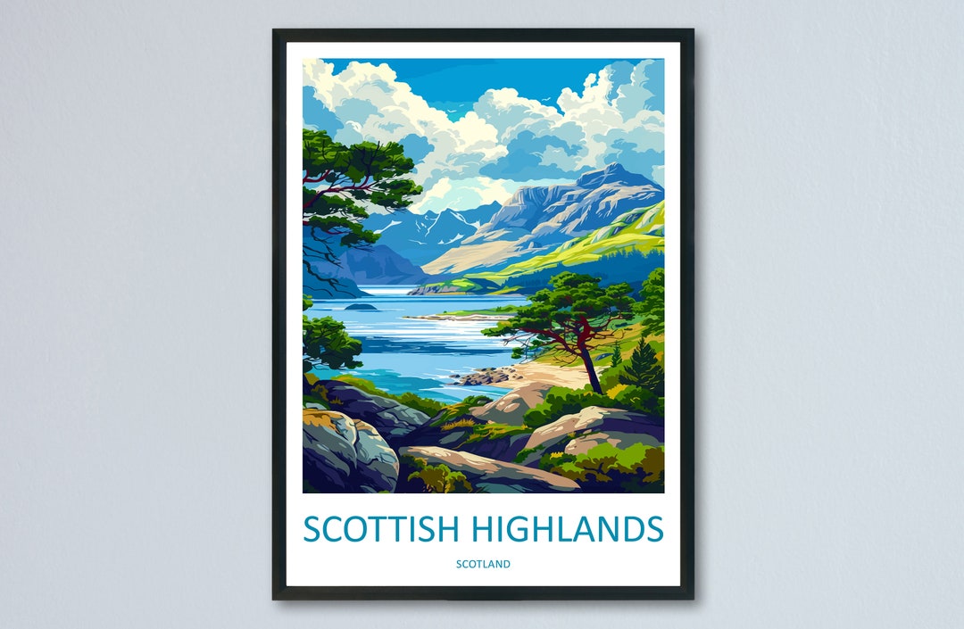 Scottish Highlands Travel Print Highlands Home Décor Scottish Highlands ...