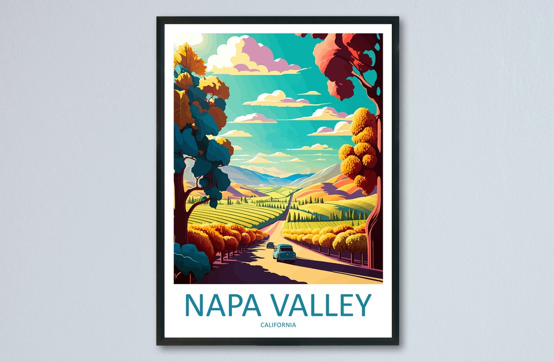 Napa Valley Travel Print Wall Art Napa Valley Wall Hanging Home Décor ...