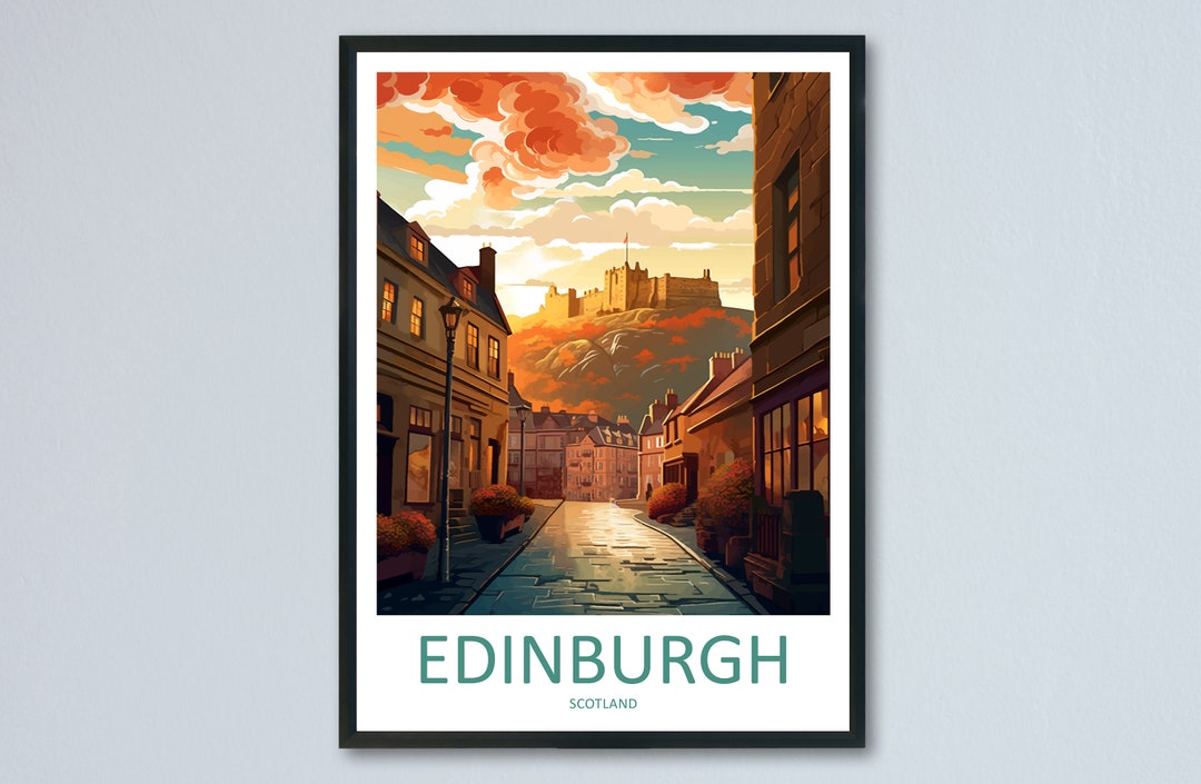 Edinburgh Cityscape Print Edinburgh Home Decor European City Art Print ...