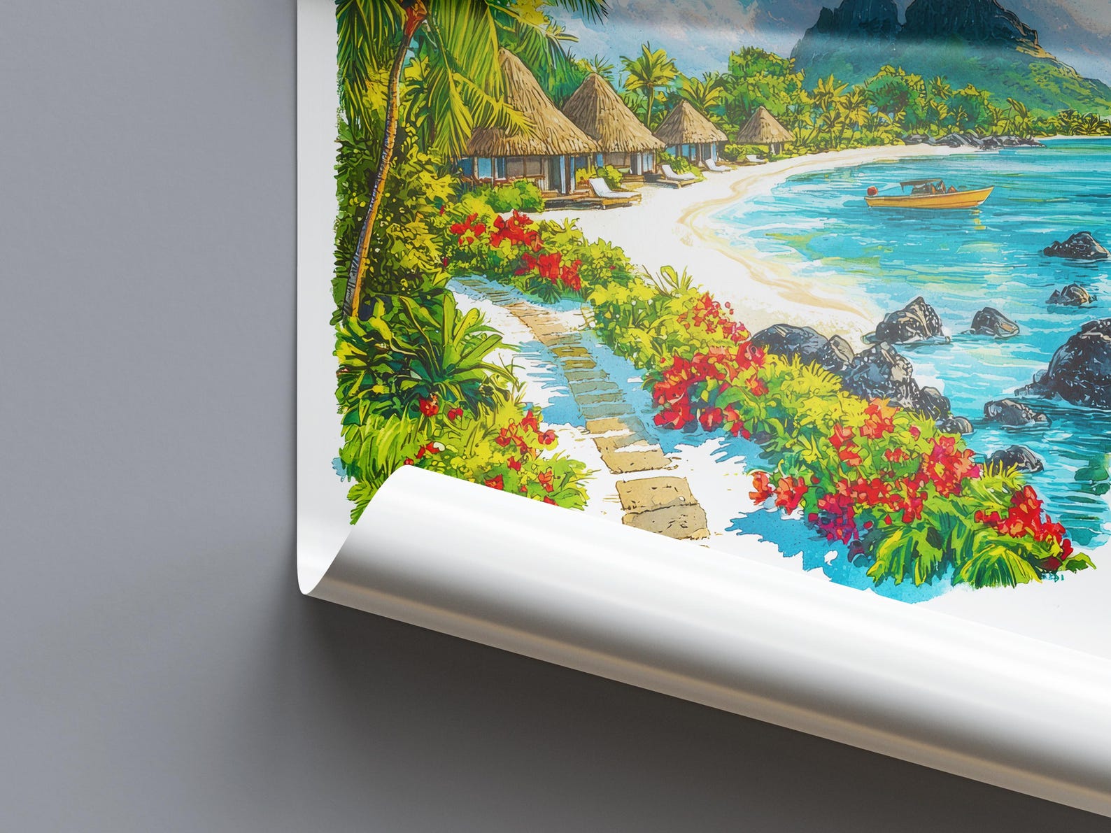 Mauritius Watercolor Poster Mauritius Travel Print Mauritius Wall Art ...