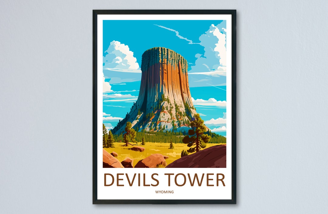 Devils Tower Print Devils Tower Home Décor Wyoming Art Print Devils ...
