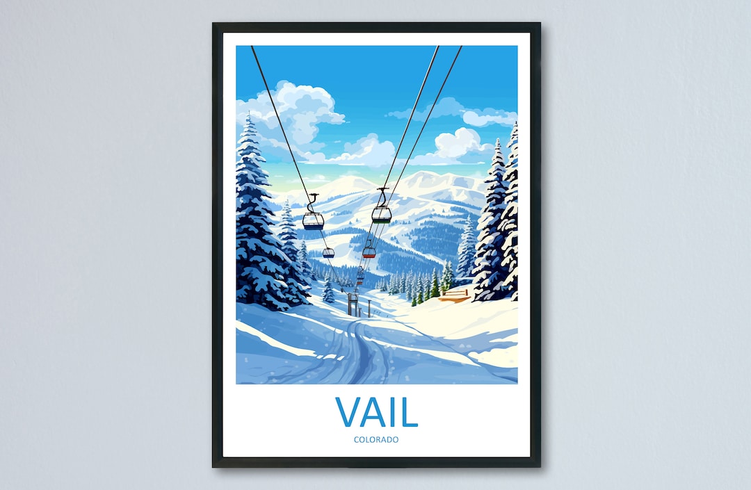 Vail Ski Resort Travel Print Wall Art Vail Ski Resort Wall Hanging Home ...