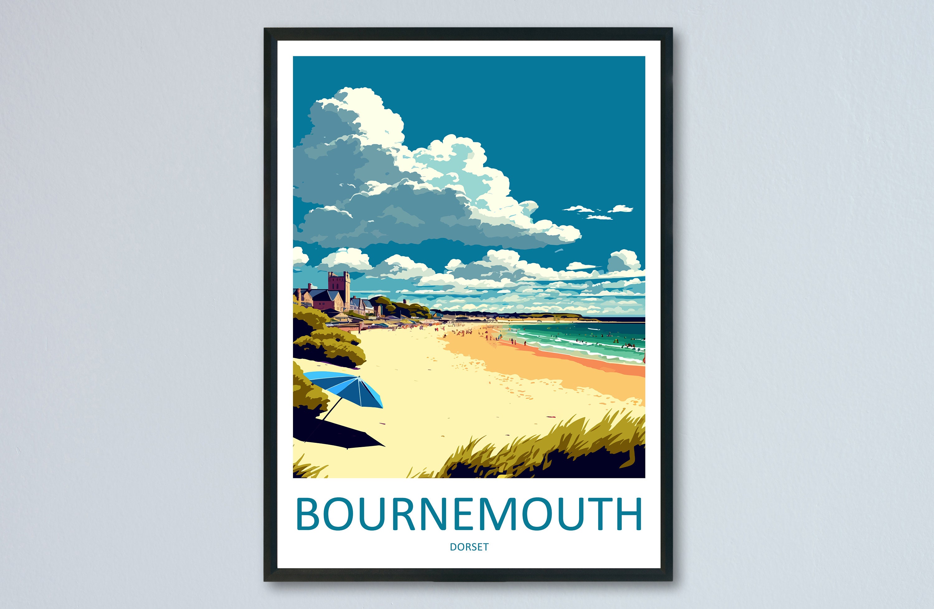 Bournemouth Travel Print Wall Art Bournemouth Wall Hanging - Etsy UK