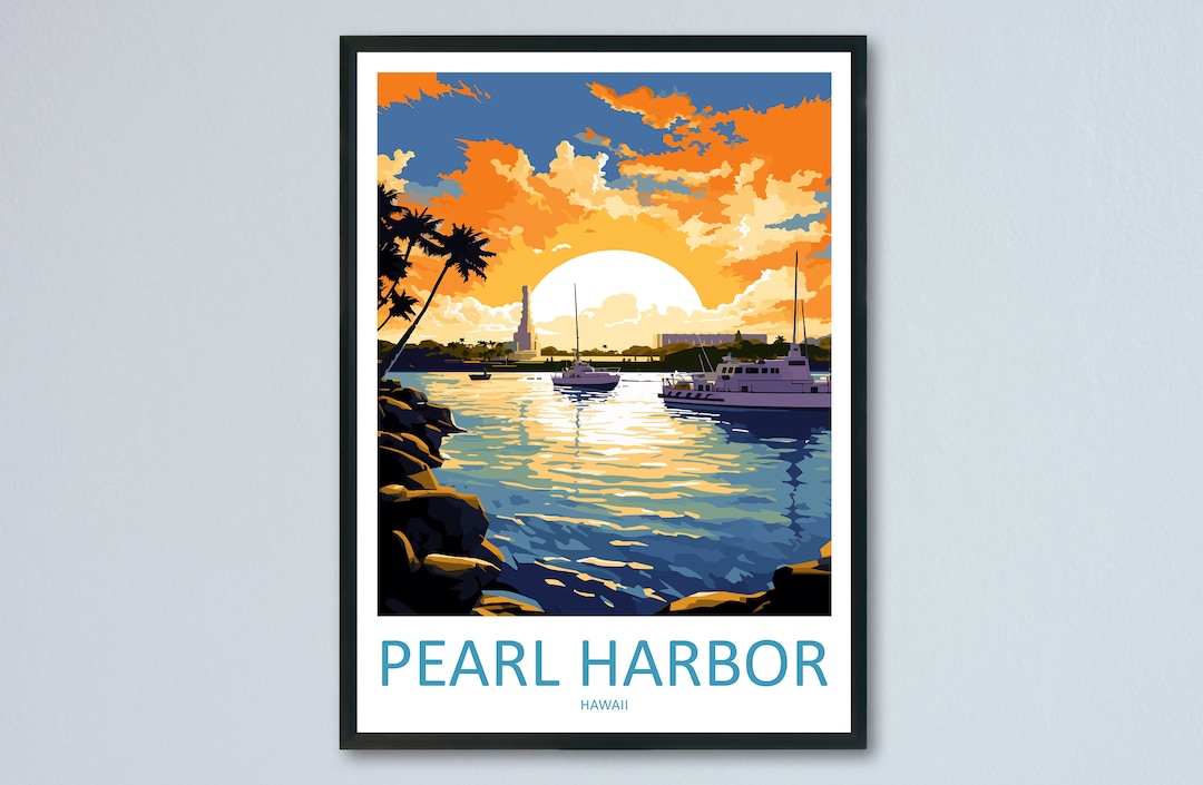 Pearl Harbor Travel Print Wall Art Pearl Harbor Wall Hanging Home Décor ...