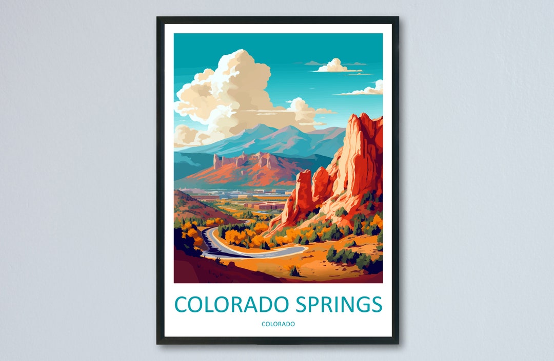 Colorado Springs Travel Print Wall Art Colorado Springs Wall Hanging ...