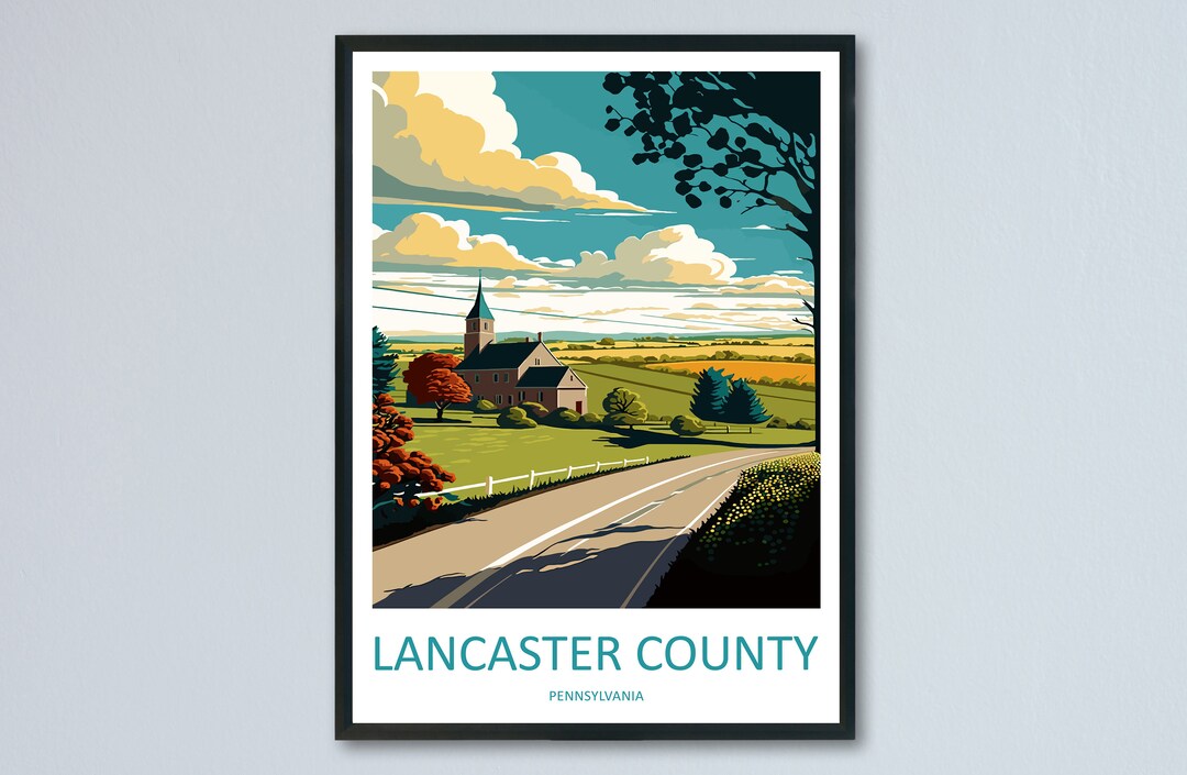 Lancaster County Travel Print Wall Art Lancaster County Wall Hanging ...