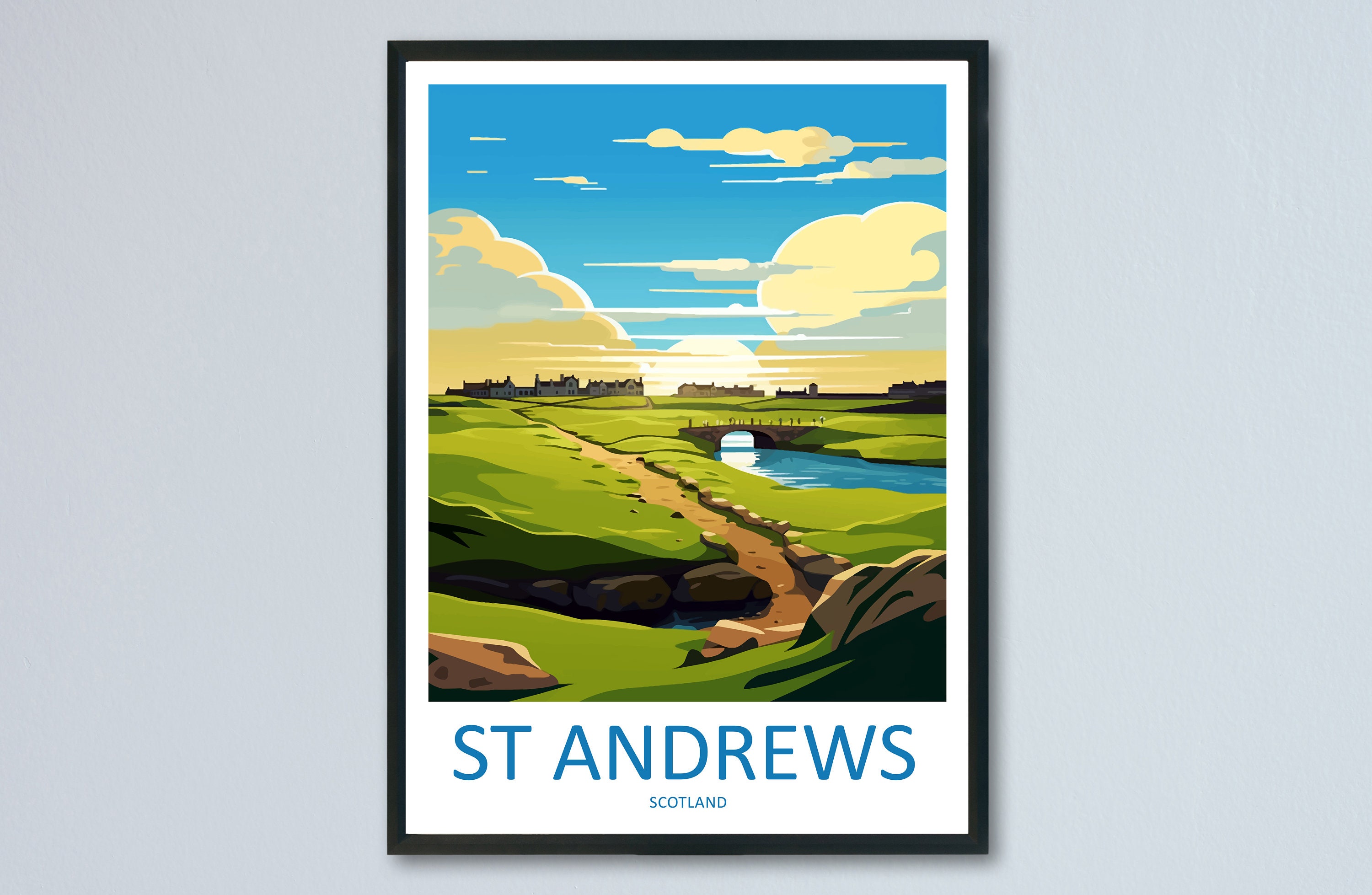 St Andrews Golf Course Travel Print Wall Art St Andrews Wall Hanging ...