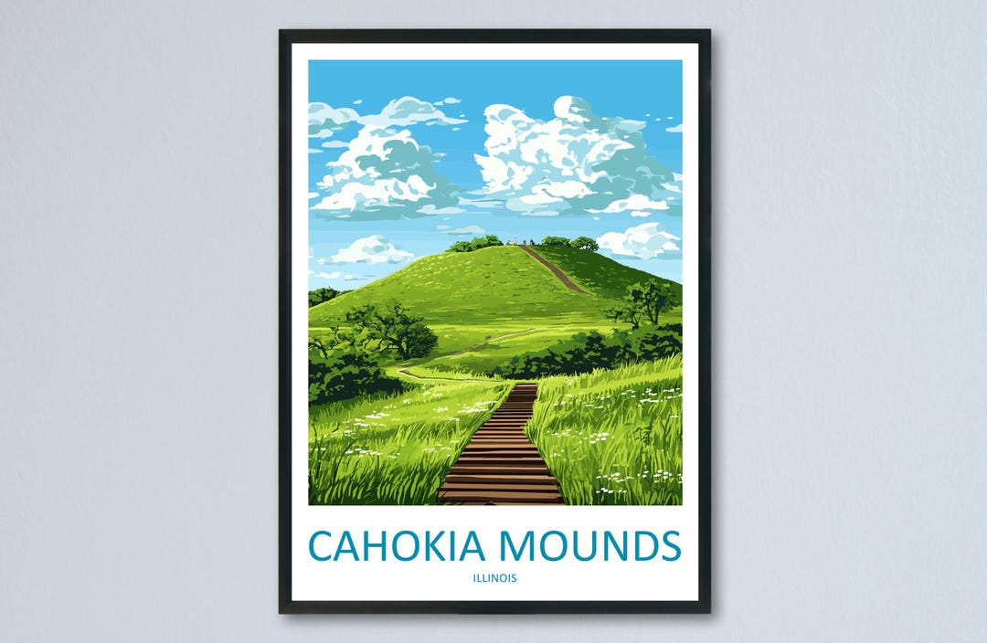 Cahokia Mounds Travel Print Cahokia Mounds Wall Decor Illinois Cahokia ...