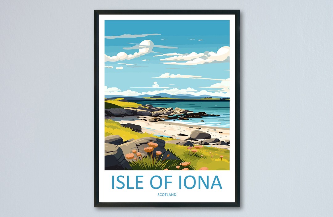 Isle of Iona Travel Print Wall Art Isle of Iona Wall Hanging Home Décor Isle of Iona Gift Art ...