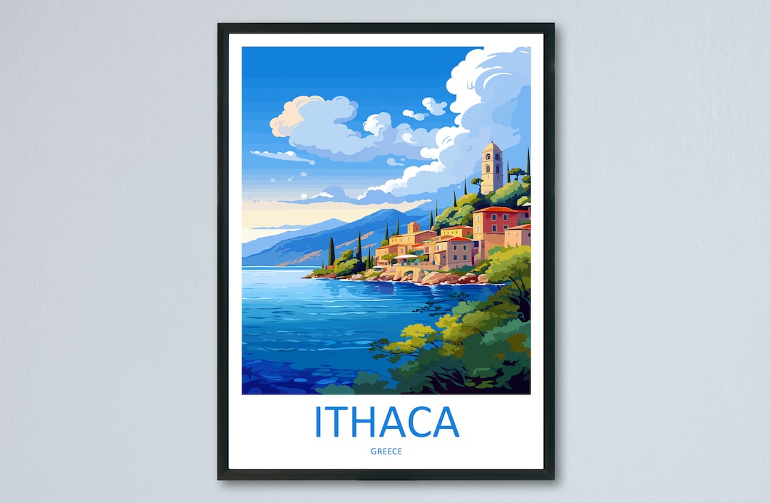 Ithaca Travel Print Wall Art Ithaca Greece Wall Hanging Home Decoration ...