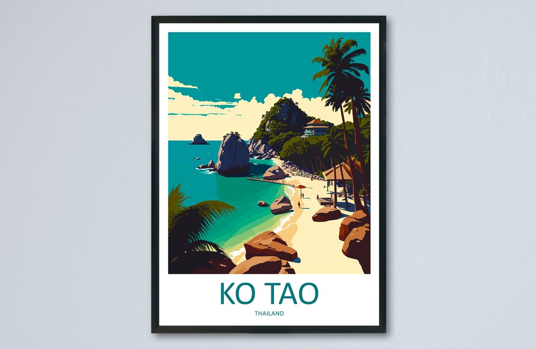 Ko Tao Travel Print Wall Art Ko Tao Wall Hanging Home Decor Ko Tao Gift ...
