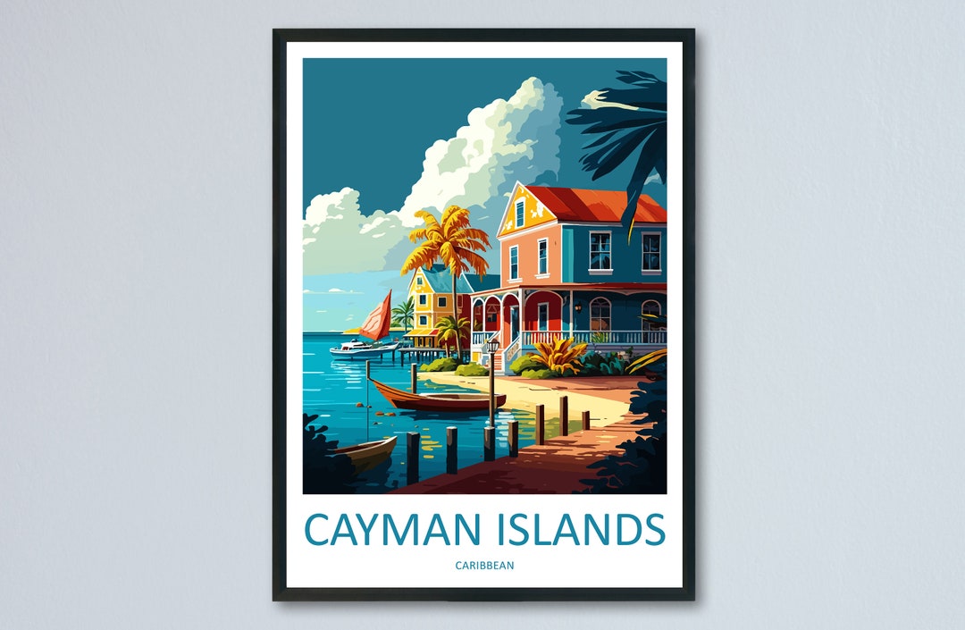 Cayman Islands Travel Print Wall Art Cayman Islands Wall Hanging Home ...