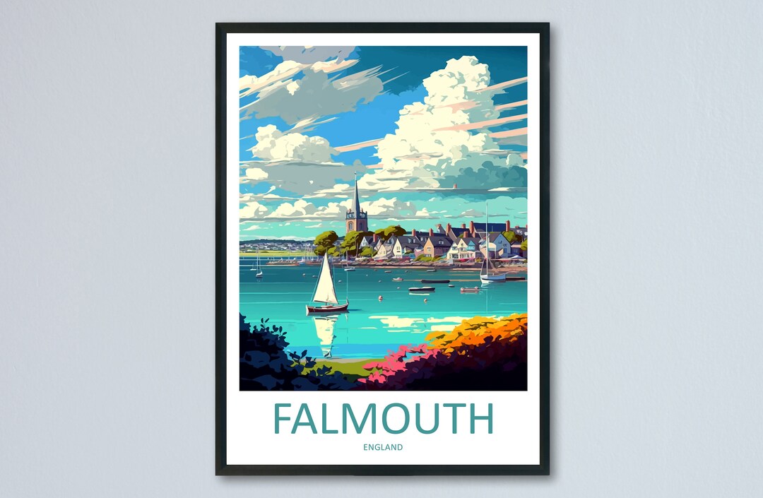 Falmouth Travel Print Wall Art Falmouth Wall Hanging Home Décor ...