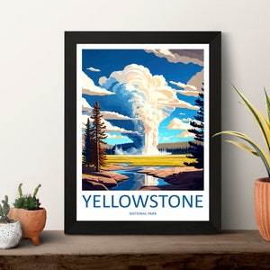 Yellowstone National Park Travel Print Wall Art Yellowstone National ...
