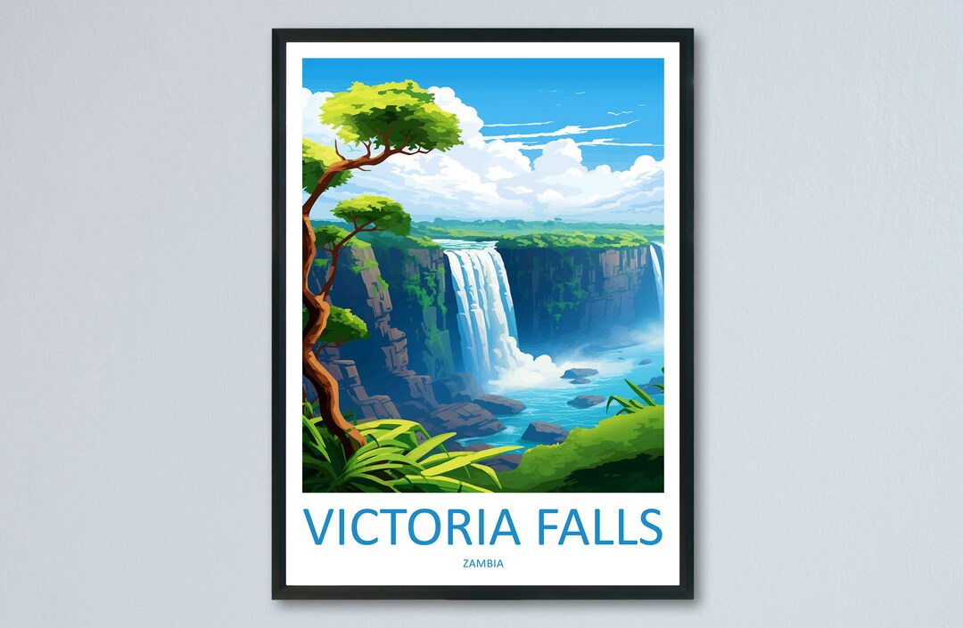 Victoria Falls Travel Print Wall Art Victoria Falls Wall Hanging Home ...