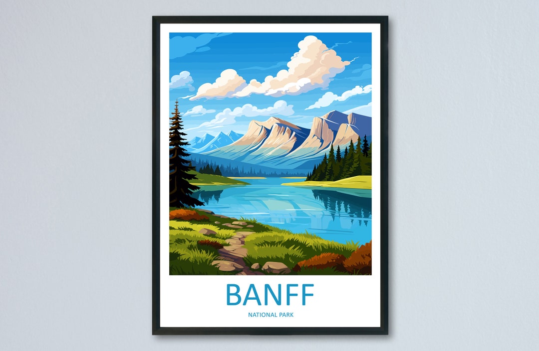 Banff National Park Travel Print Wall Art Banff Wall Hanging Home Décor ...