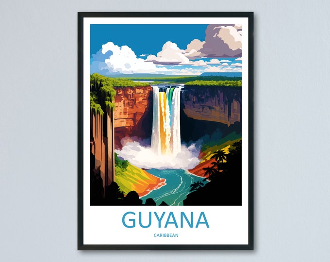 Caribbean Wall Art of Walking in the Rain in Guyana With Red Umbrella ...