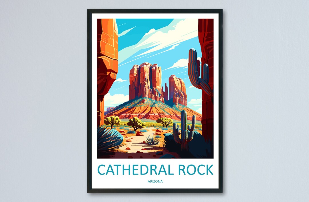 Cathedral Rock Travel Print Wall Art Cathedral Rock Wall Hanging Home ...