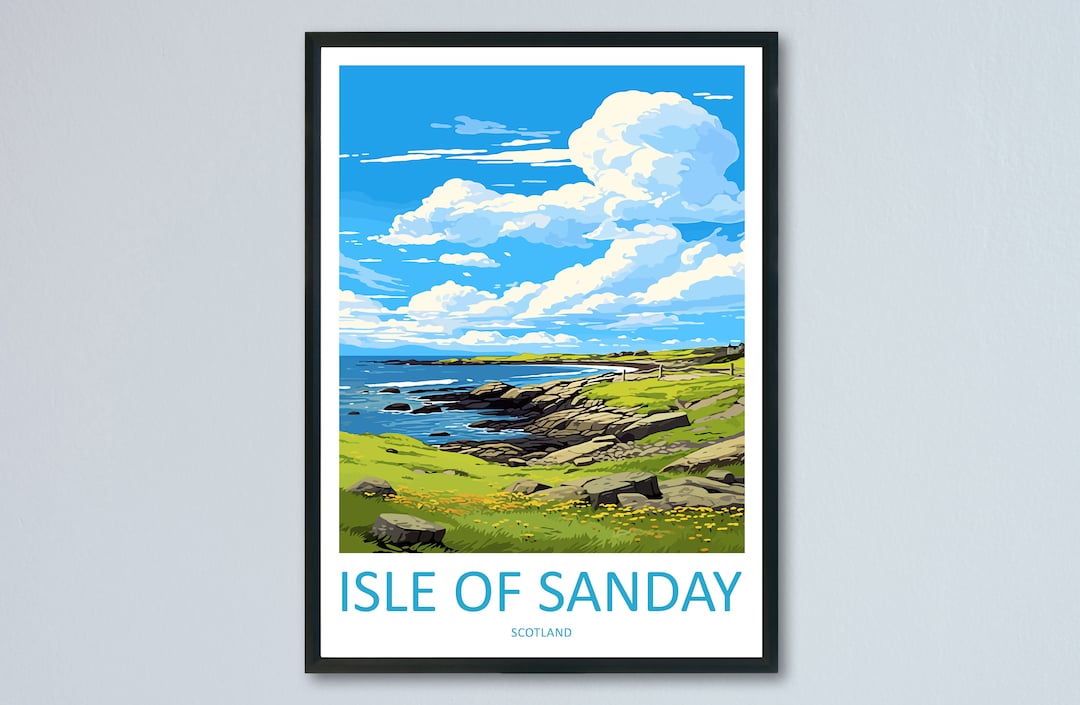 Isle of Sanday Travel Print Wall Art Isle of Sanday Wall Hanging Home ...