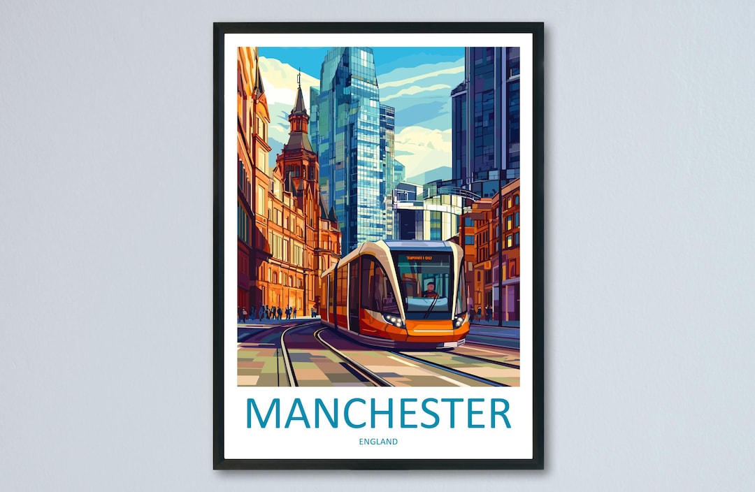 Manchester Travel Print UK Wall Art Manchester City Poster Northern ...