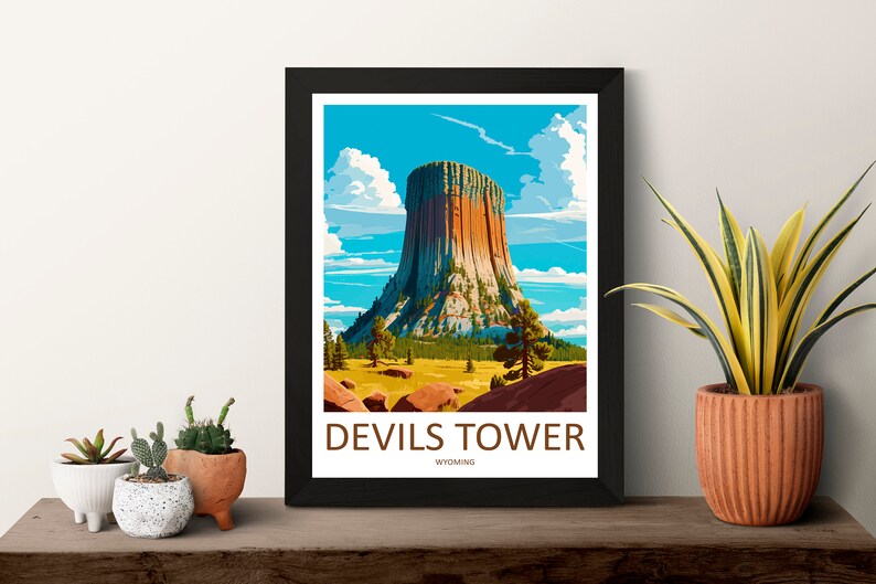 Devils Tower Print Devils Tower Home Décor Wyoming Art Print - Etsy