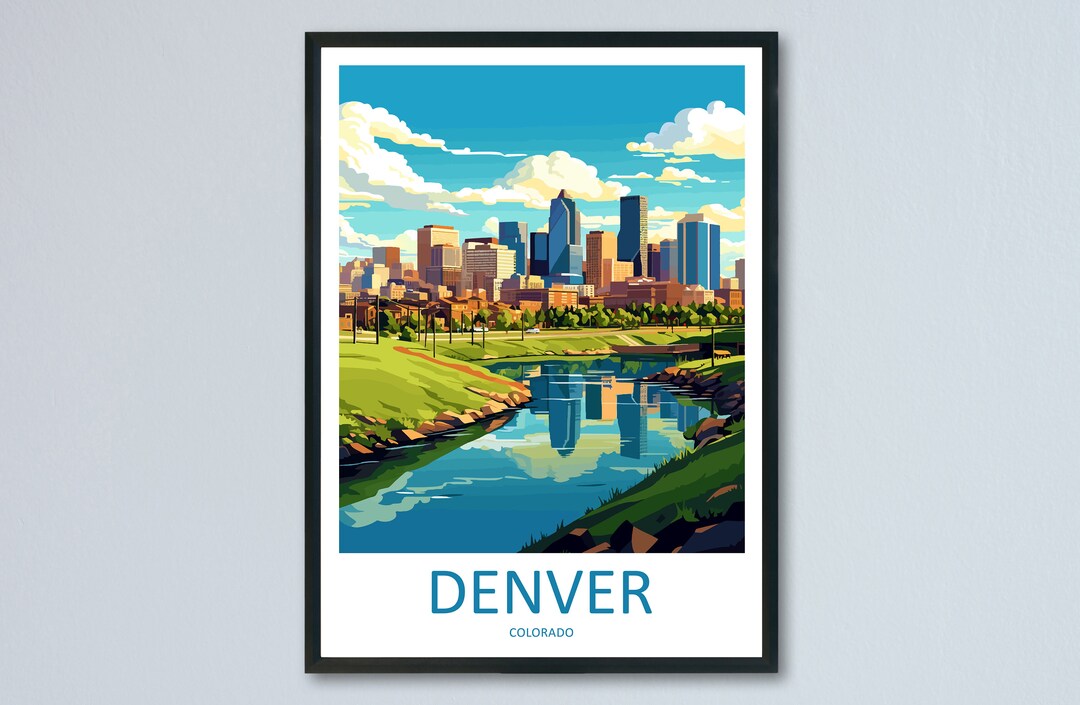 Denver Travel Print Wall Art Denver Wall Hanging Home Décor Denver Gift ...