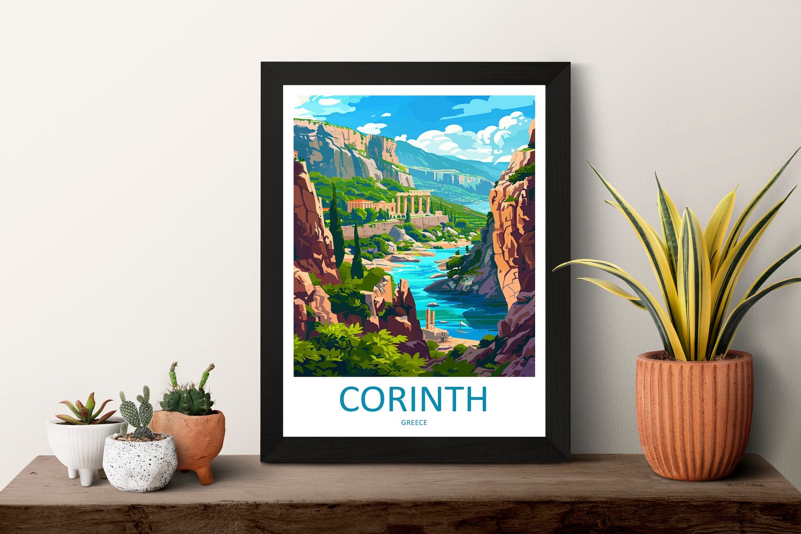 Corinth Travel Print Wall Art Corinth Greece Wall Hanging Home ...