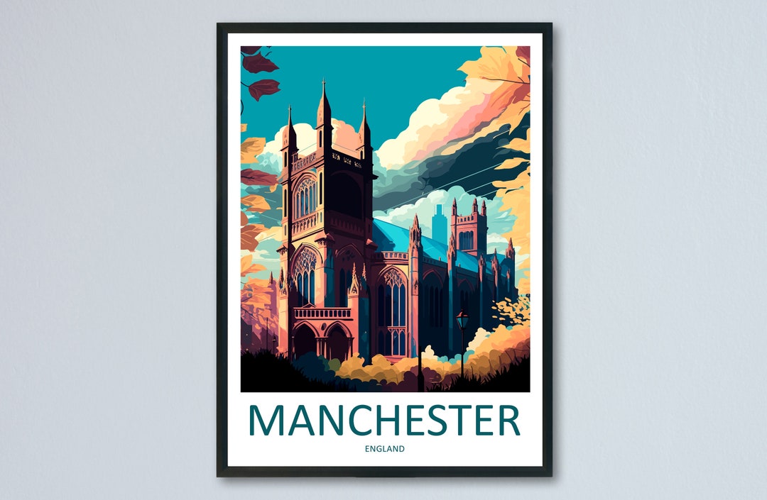 Manchester Travel Print Wall Art Manchester Wall Hanging Home Décor ...