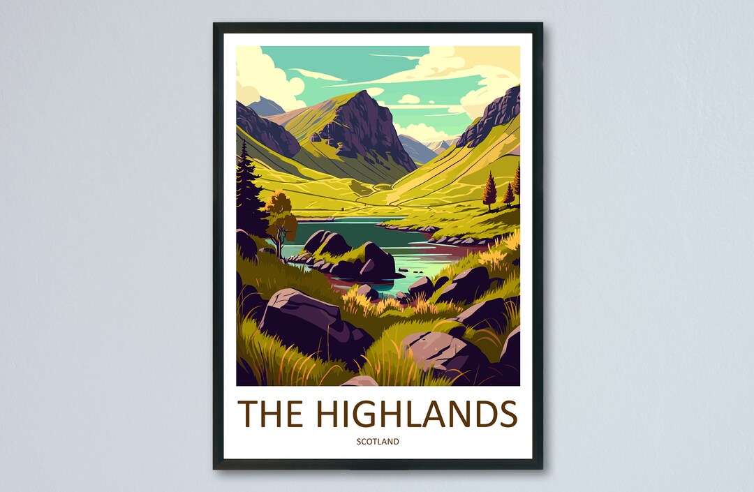 Scottish Highlands Travel Print Highlands Home Décor Scottish Highlands ...