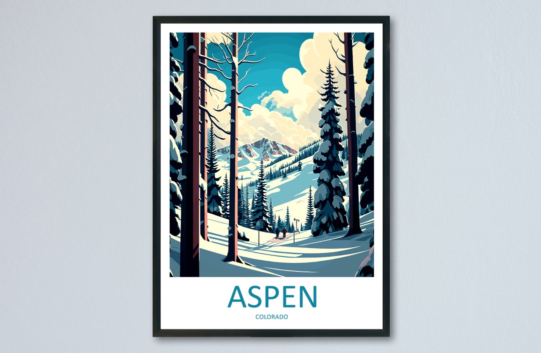Aspen Travel Print Wall Art Aspen Wall Hanging Home Décor Aspen Gift ...