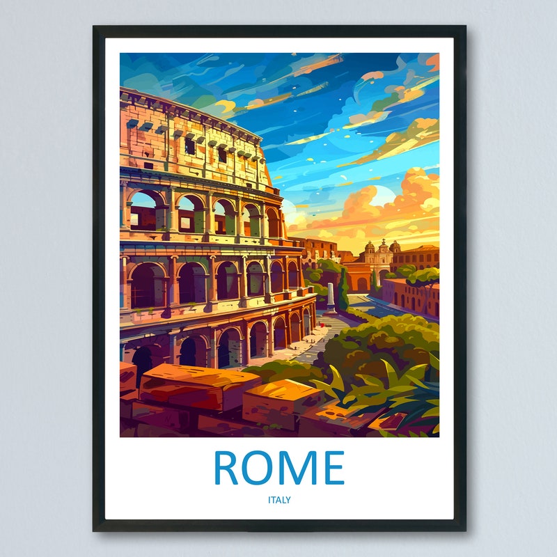 Rome Blue Poster - Etsy UK