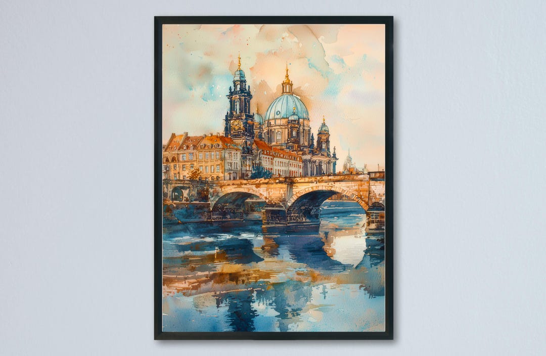 Dresden Watercolor Poster Wall Art Dresden Wall Hanging Home Décor ...