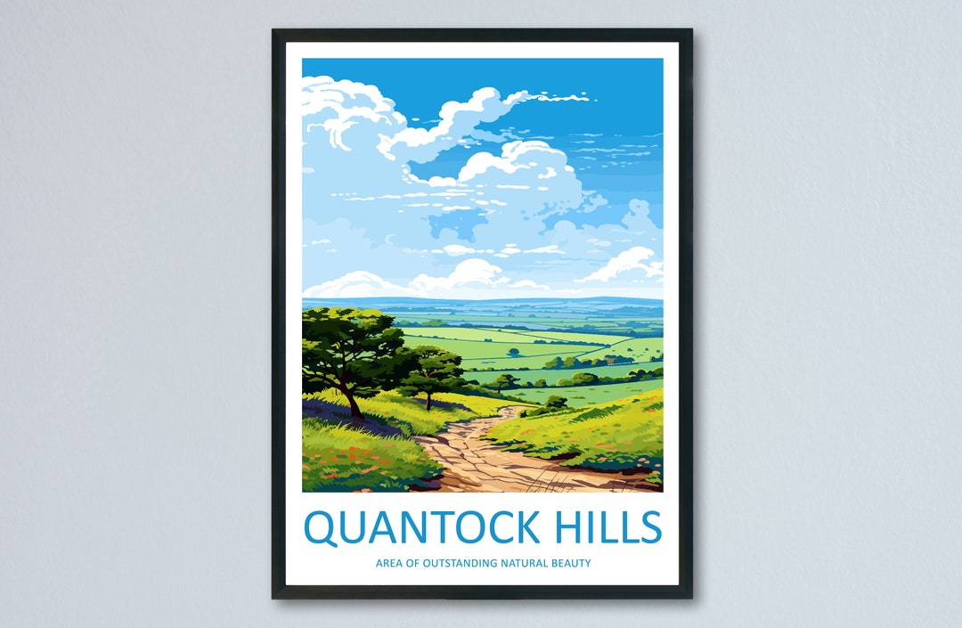 Quantock Hills Travel Print Wall Art Quantock Hills Wall Hanging Home ...