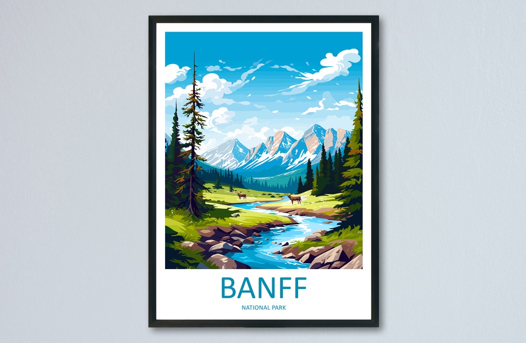Banff National Park Travel Print Wall Art Banff Wall Hanging Home Décor ...