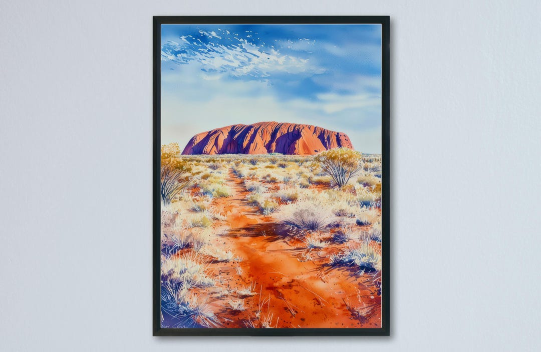 Uluru Watercolor Poster Wall Art Uluru Wall Hanging Home Décor Uluru ...