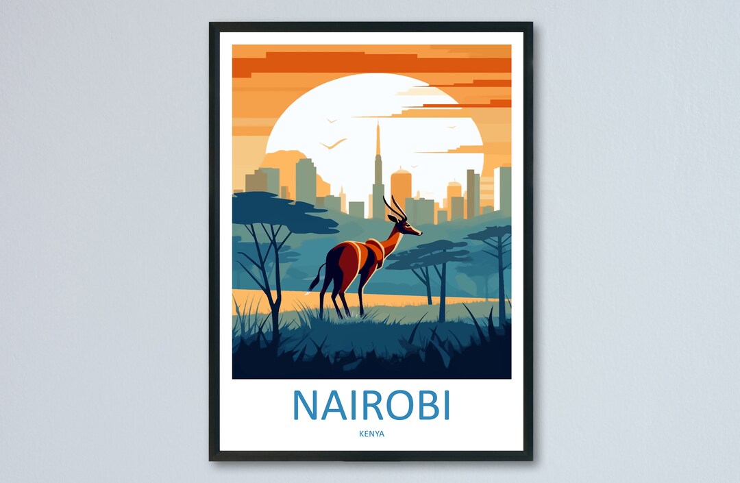 Nairobi Travel Print Wall Art Nairobi Wall Hanging Home Décor Nairobi ...