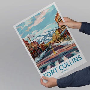 Fort Collins Travel Print Wall Art Fort Collins Colorado Wall Hanging ...