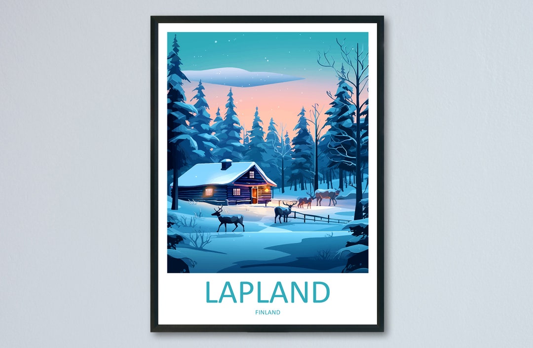 Lapland Travel Print Lapland Home Décor Finland Island Art Print ...