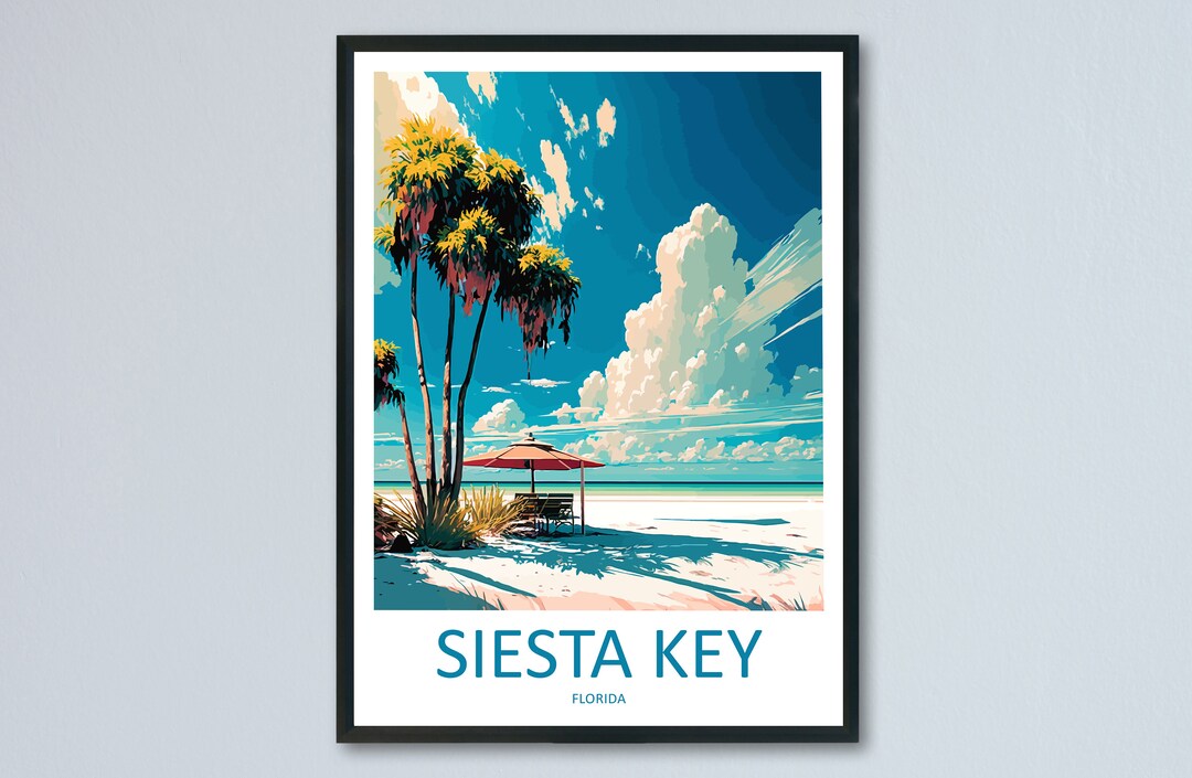Siesta Key Travel Print Wall Art Siesta Key Wall Hanging Home Décor ...