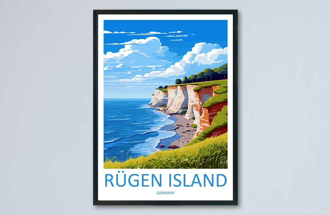 Rugen Island Travel Print Wall Art Rugen Island Wall Hanging Home Décor ...